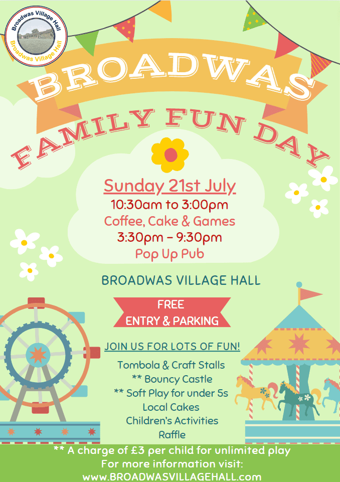 Broadwas Village Hall Events – July – Broadwas and Cotheridge Parish ...